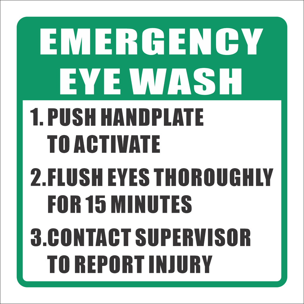 Emergency Eye Wash Instructions Sign - FA74