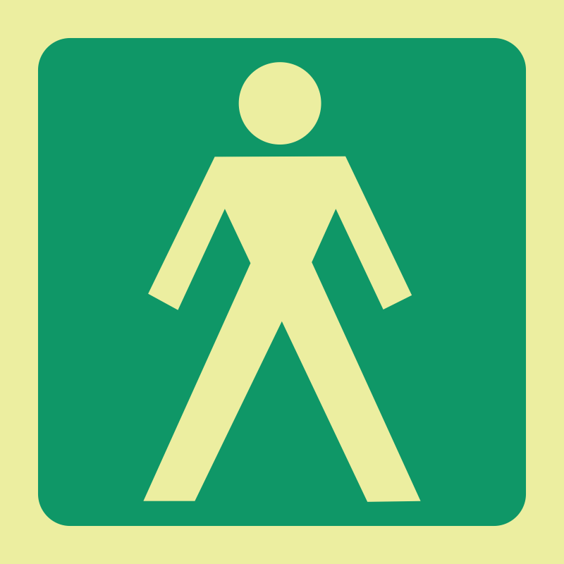 E26 - SABS Photoluminescent men's (male) toilet safety sign | Safety ...
