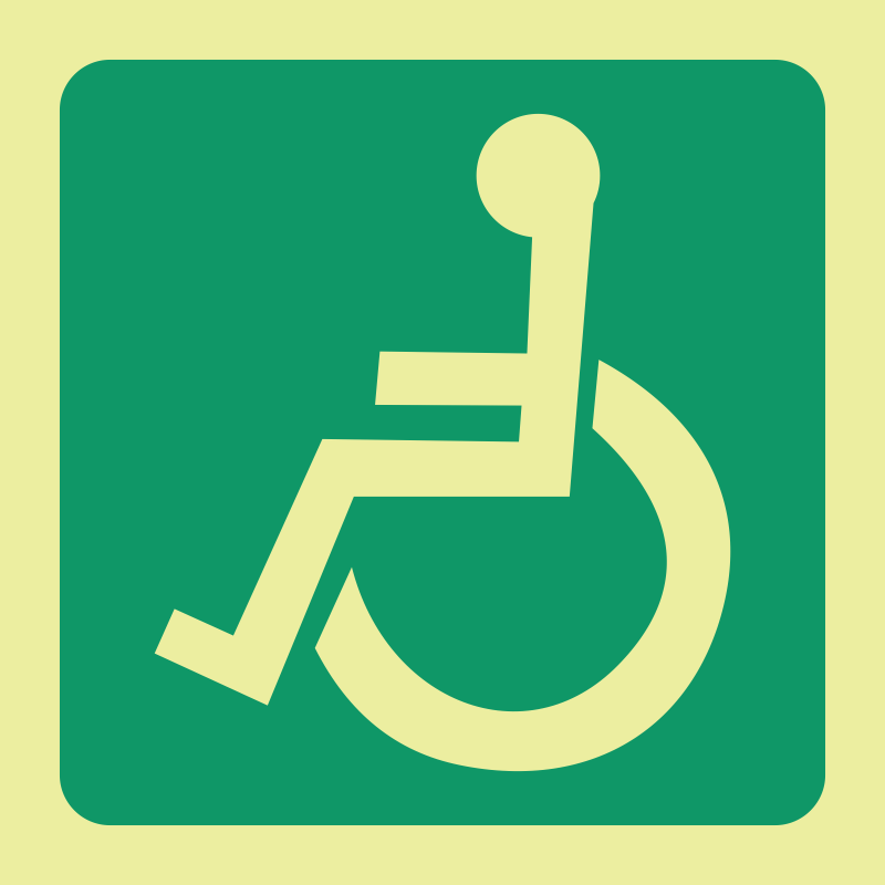 E25 - SABS Photoluminescent disabled safety sign | Safety Signs & Equipment