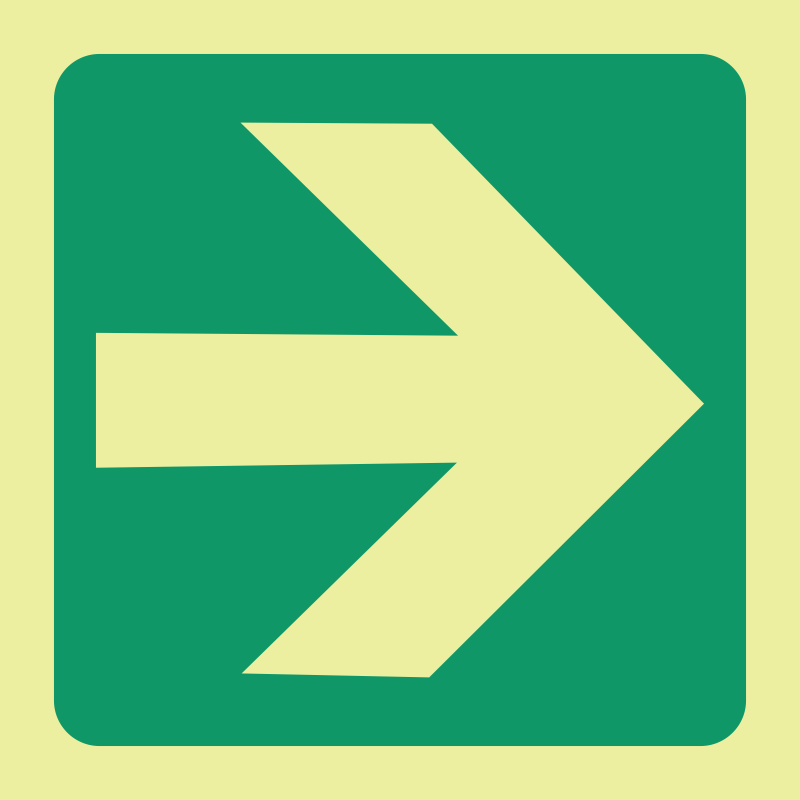 E21 - SABS Photoluminescent green arrow safety sign | Safety Signs ...